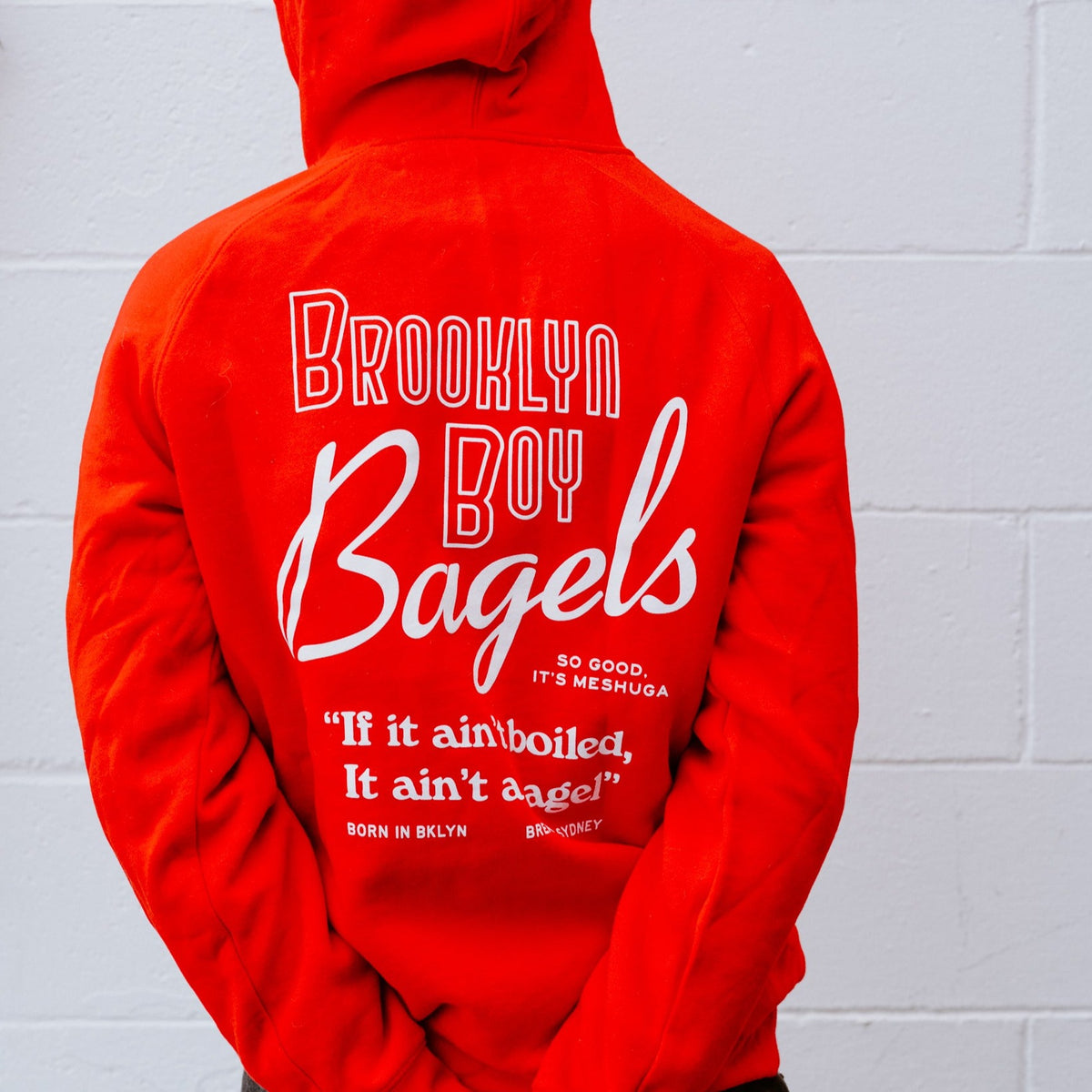 BBB Red Hoodie – Brooklyn Boy Bagels